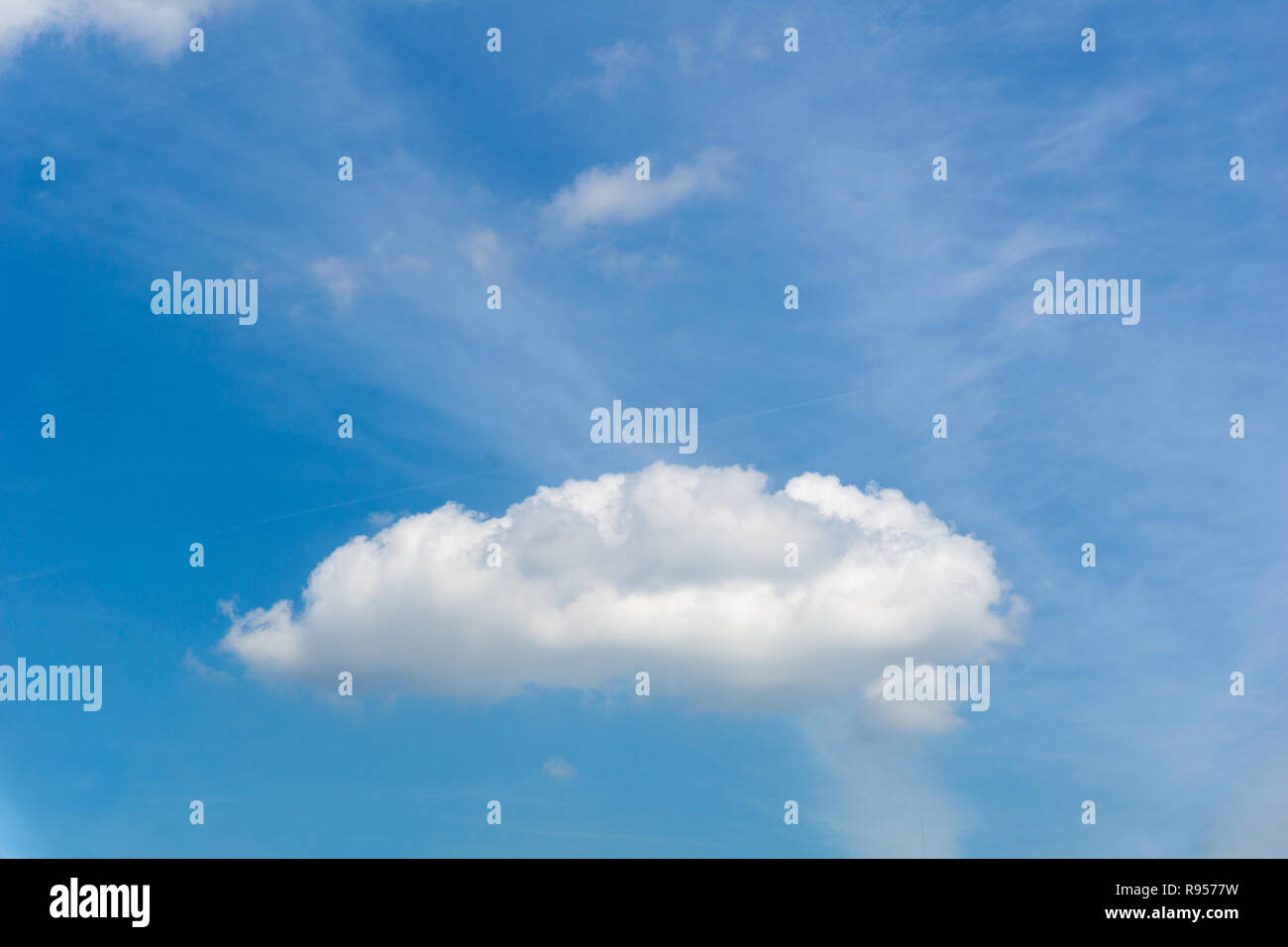 View of white fluffly Clouds on a beautiful Blue Sky Stock Photo - Alamy