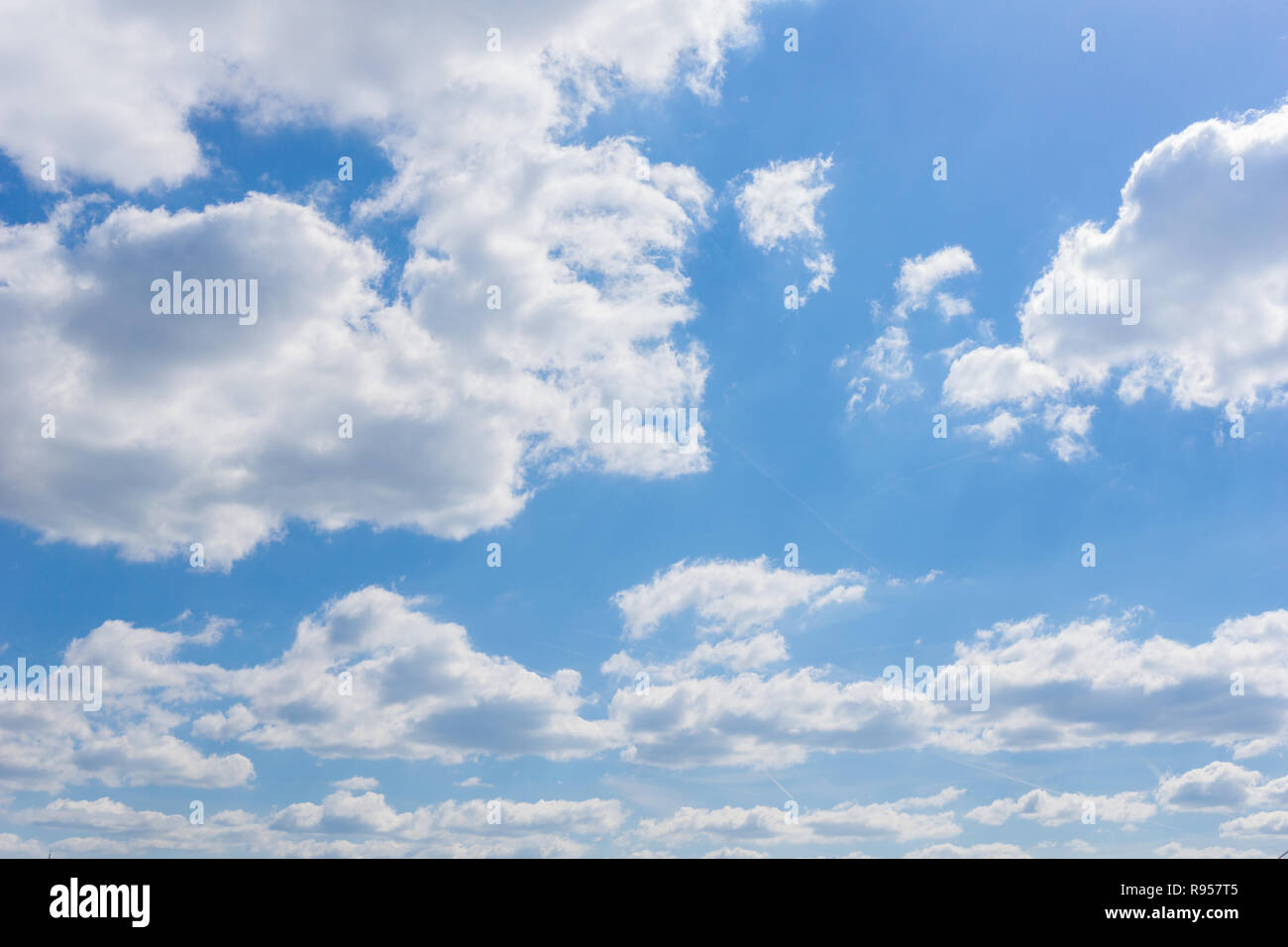 View of white Clouds on a Blue Sky Stock Photo - Alamy