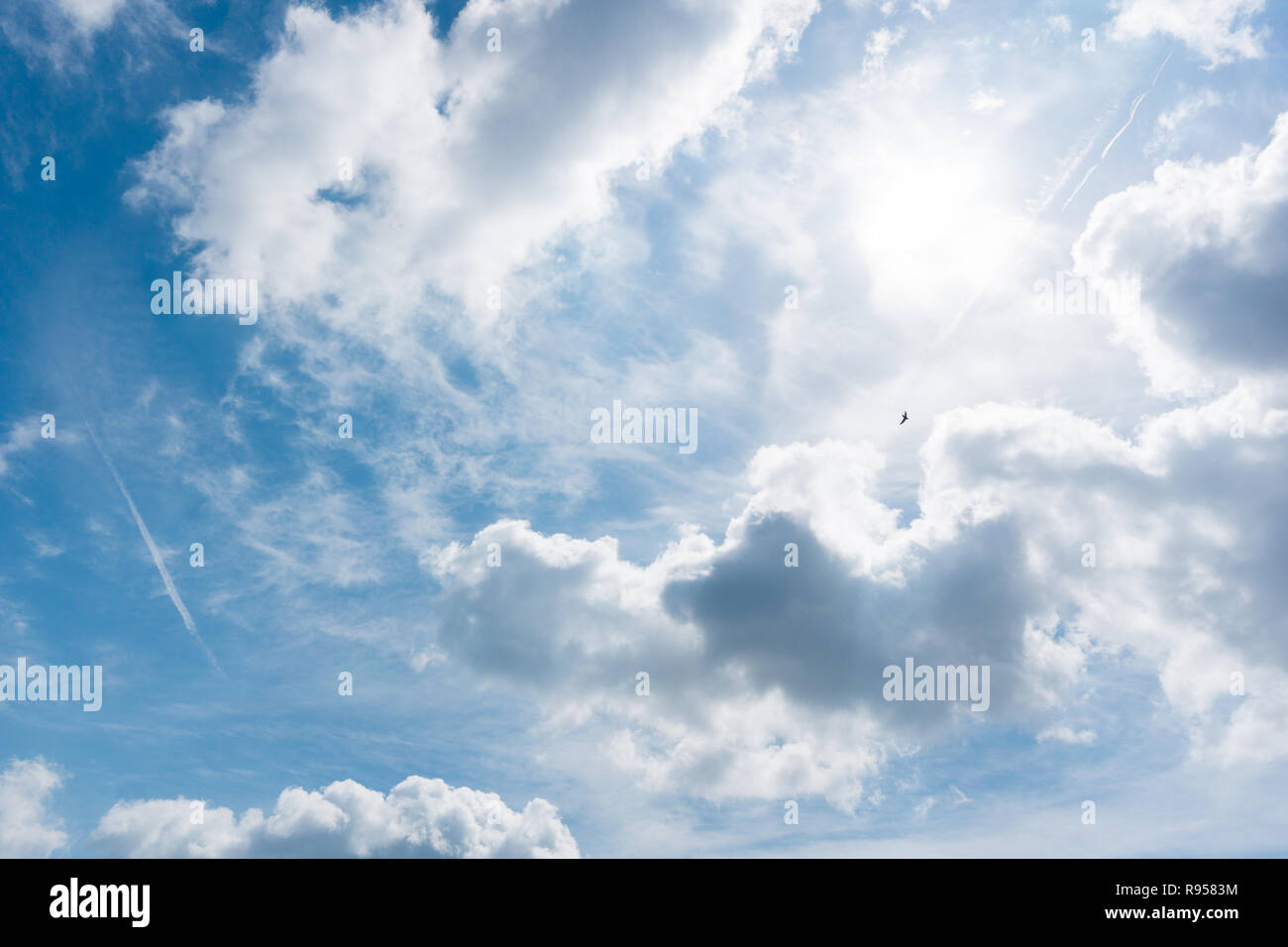 View of white Clouds on a Blue Sky Stock Photo - Alamy