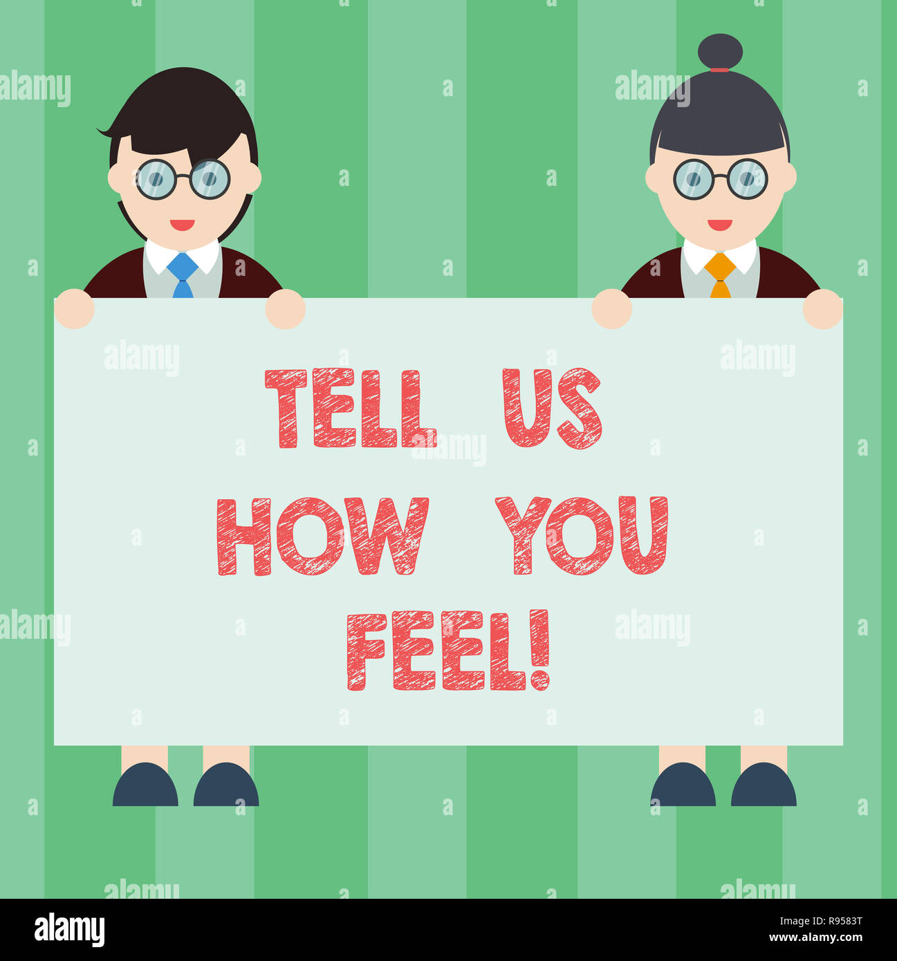 Handwriting text writing Tell Us How You Feel. Concept meaning Express ...