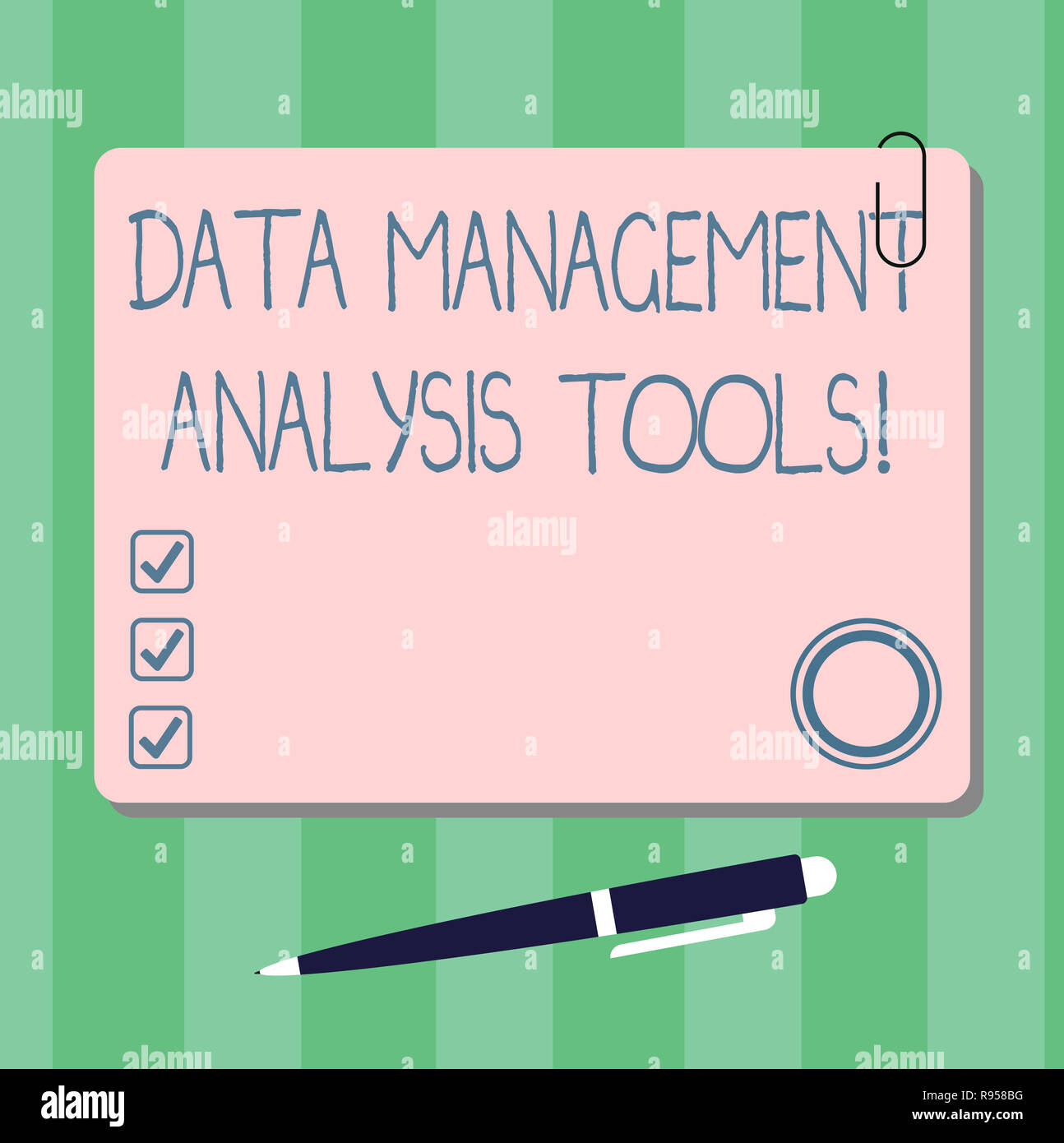Writing note showing Data Management Analysis Tools. Business photo ...