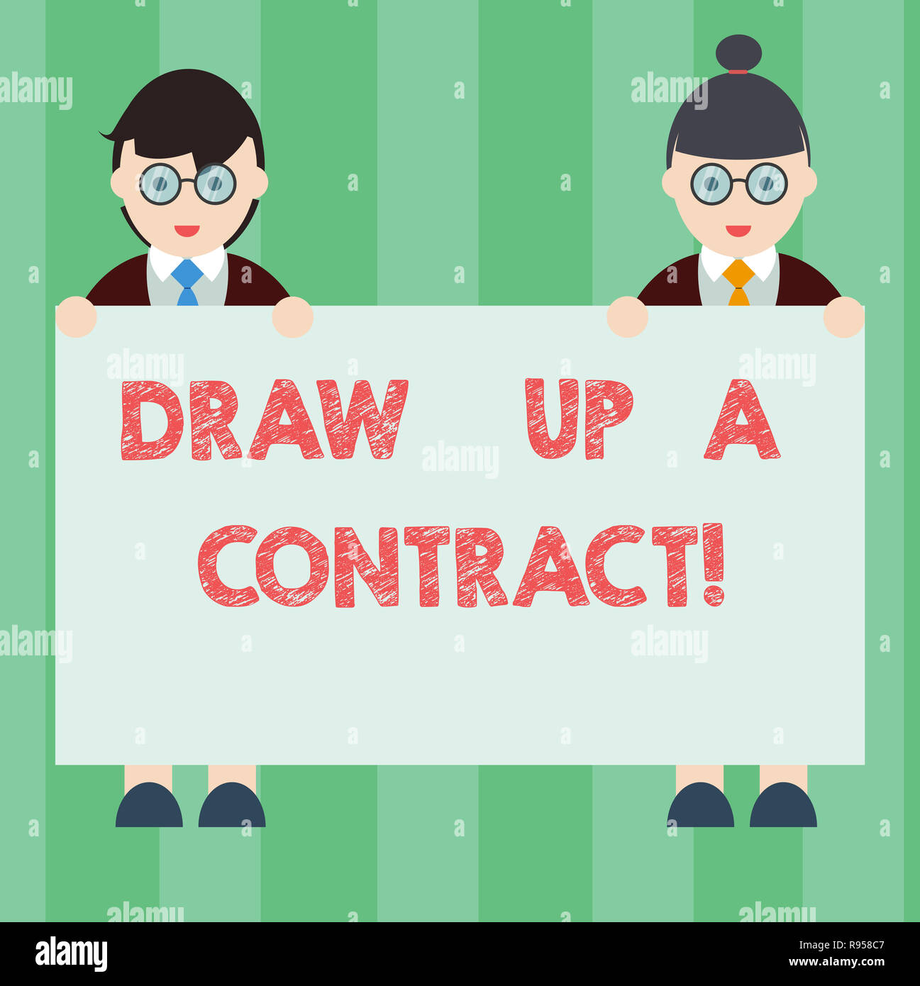 Handwriting text writing Draw Up A Contract. Concept meaning Write a ...