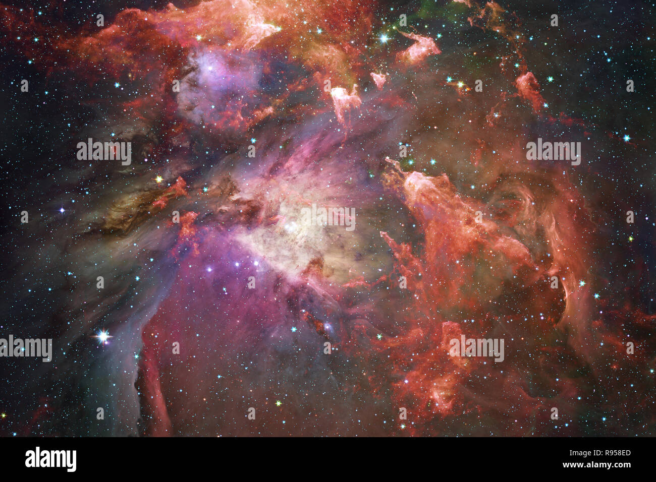 Outer space art. Nebulas, galaxies and bright stars in beautiful ...