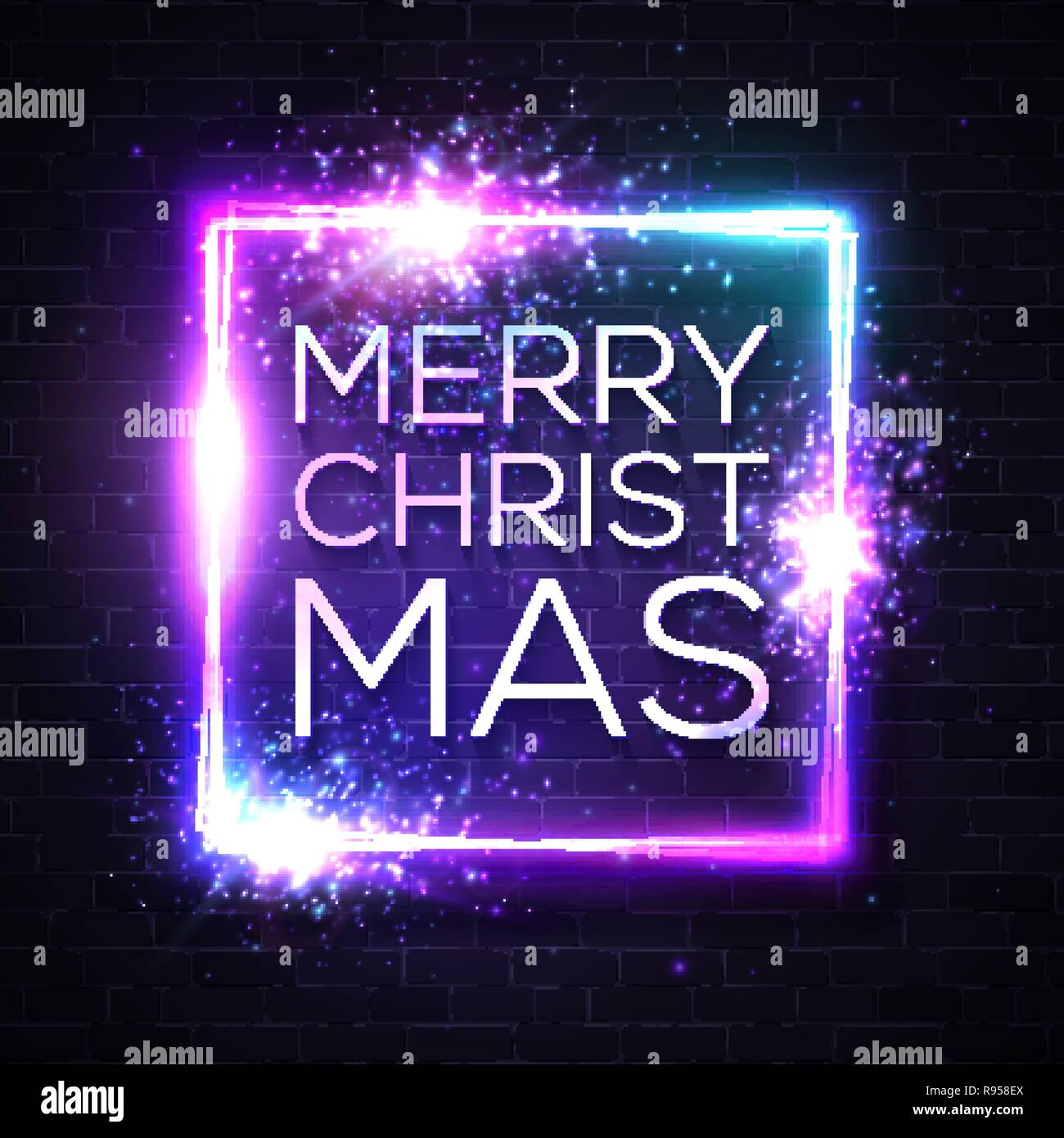 Neon light flyer Stock Vector Images - Alamy