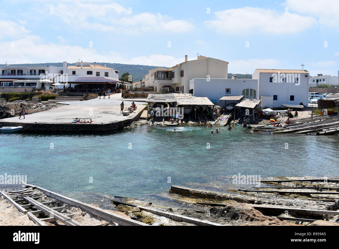 Es Calo natural harbour, Es Calo, Formentera, Balearic islands, Spain ...
