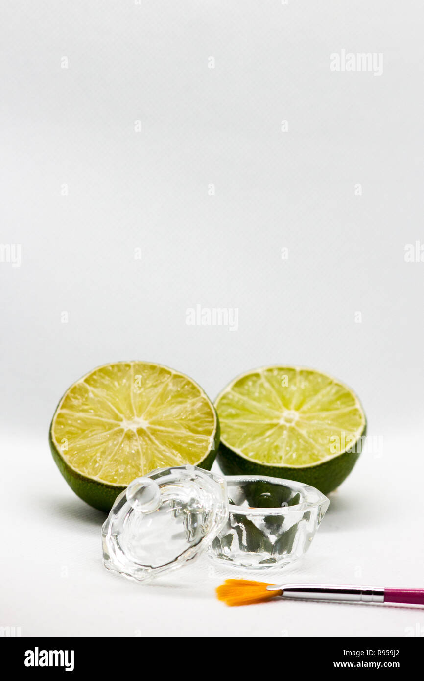 AHA fruit acids. Peeling fruit acid for the face, cosmetic brush ...