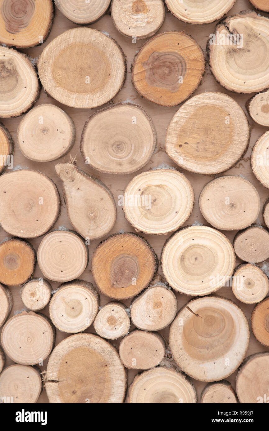 Stack of sawn logs. Natural wooden decor background Stock Photo - Alamy