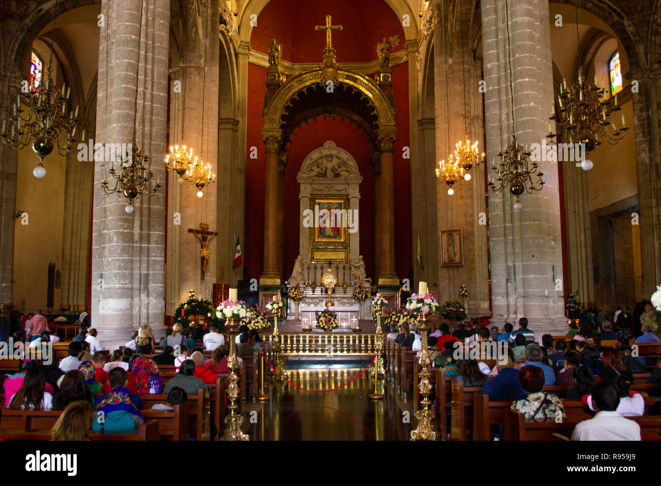 Inside the Old Basilica at the Basilica of Our Lady of Guadalupe in Mexico City, Mexico Stock ...