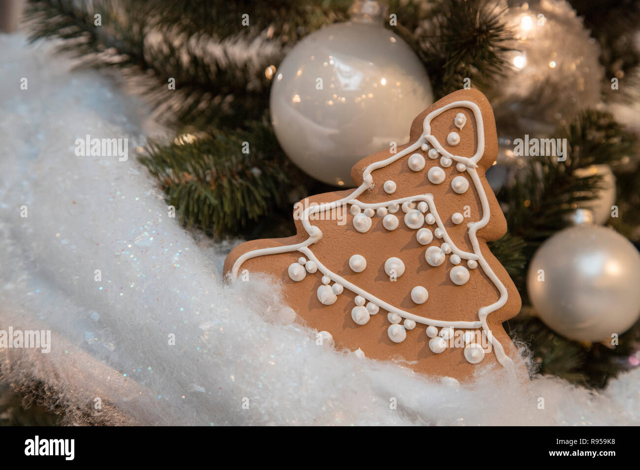 Closeup of Christmas-tree background Selected focus Stock Photo - Alamy
