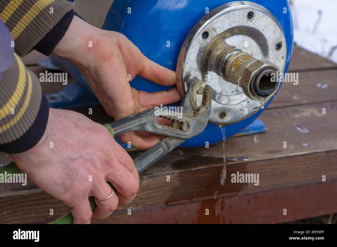 Plumber repairing water distribution hi-res stock photography and ...