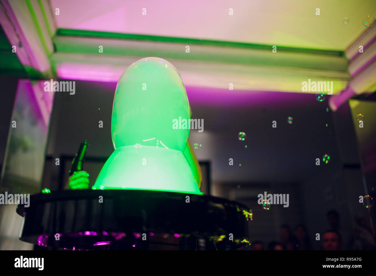 Soap bubbles, abstract background. dark background indoors Stock Photo ...