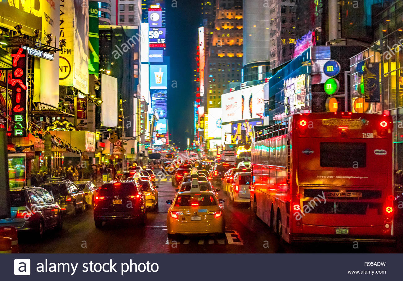 Times Square Street View Busy Stock Photos & Times Square Street View ...
