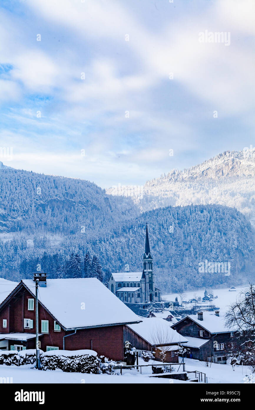 Winter in the swiss alps, Switzerland Stock Photo - Alamy