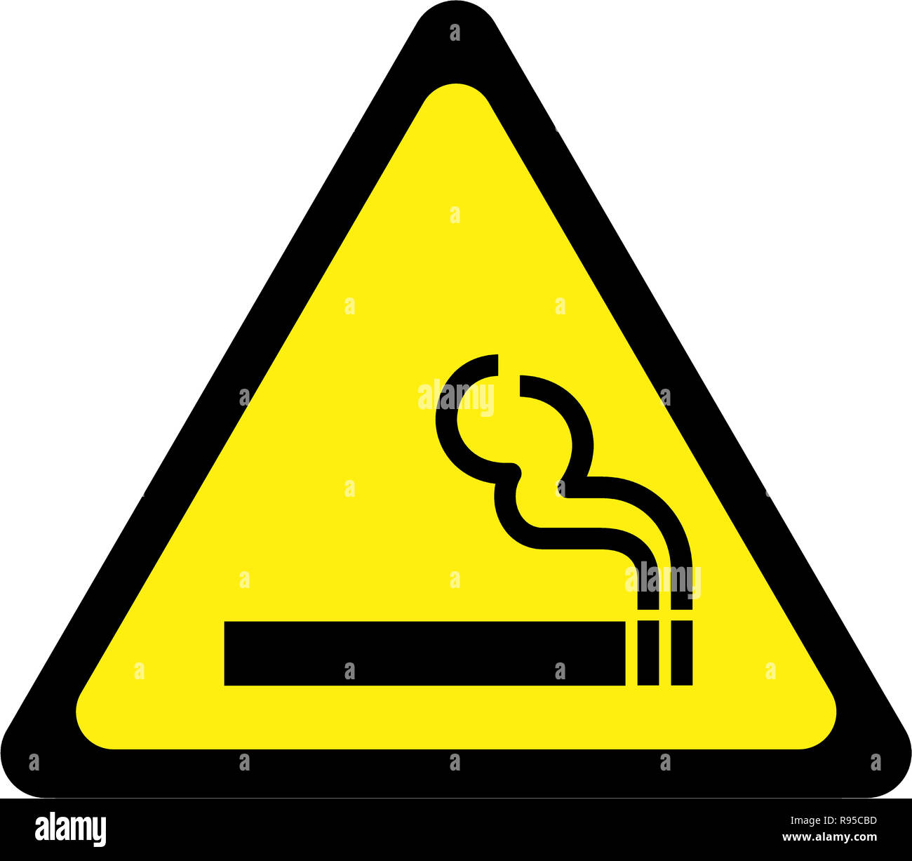 Warning sign with smoking symbol Stock Photo - Alamy