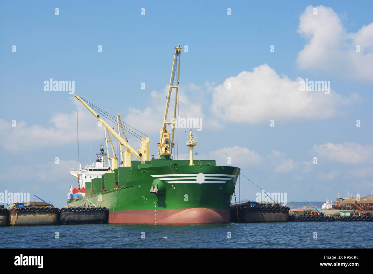 cargo ship with crane Stock Photo - Alamy
