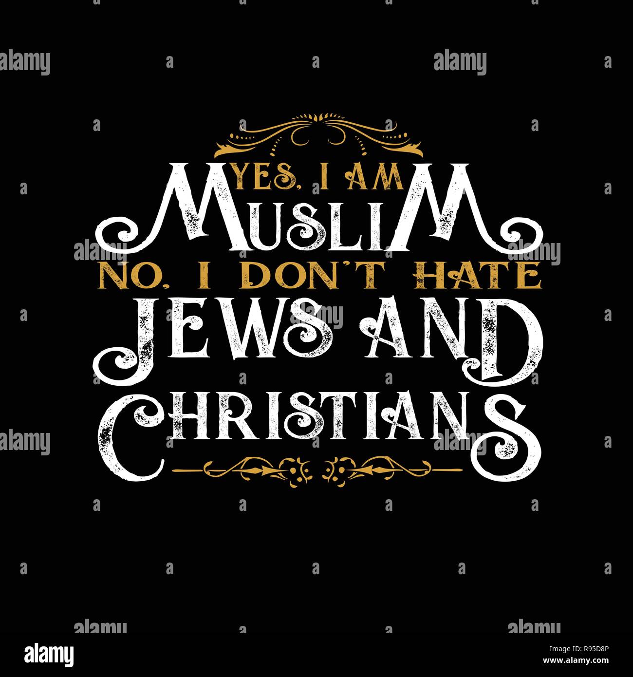 Muslim Quote and Saying. Yes I am Muslim Stock Vector Image & Art - Alamy