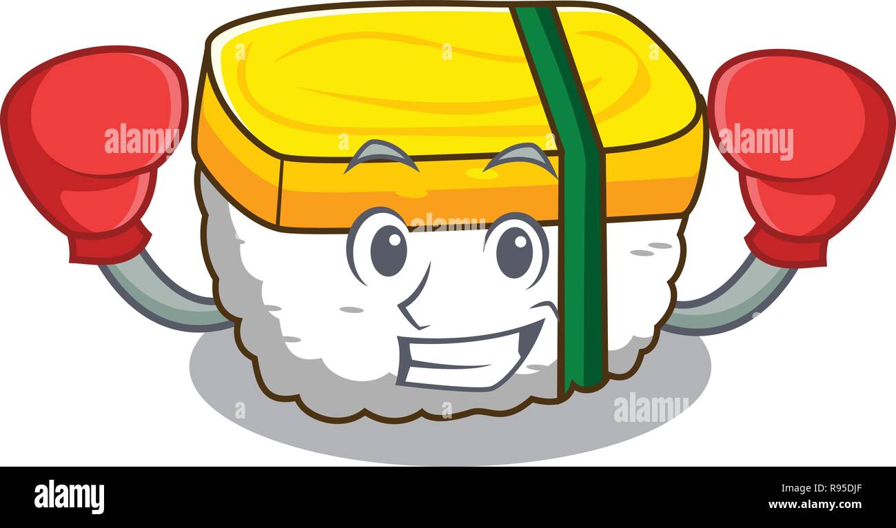 Boxing tamago sushi Isolated on a mascot Stock Vector Image & Art - Alamy