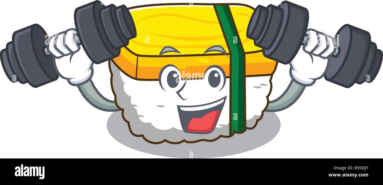 Fitness tamago sushi Isolated on a mascot Stock Vector Image & Art - Alamy