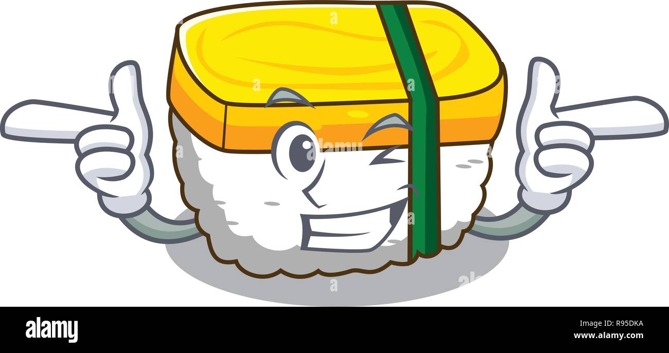 Wink tamago Sushi a japanese cartoon food Stock Vector Image & Art - Alamy