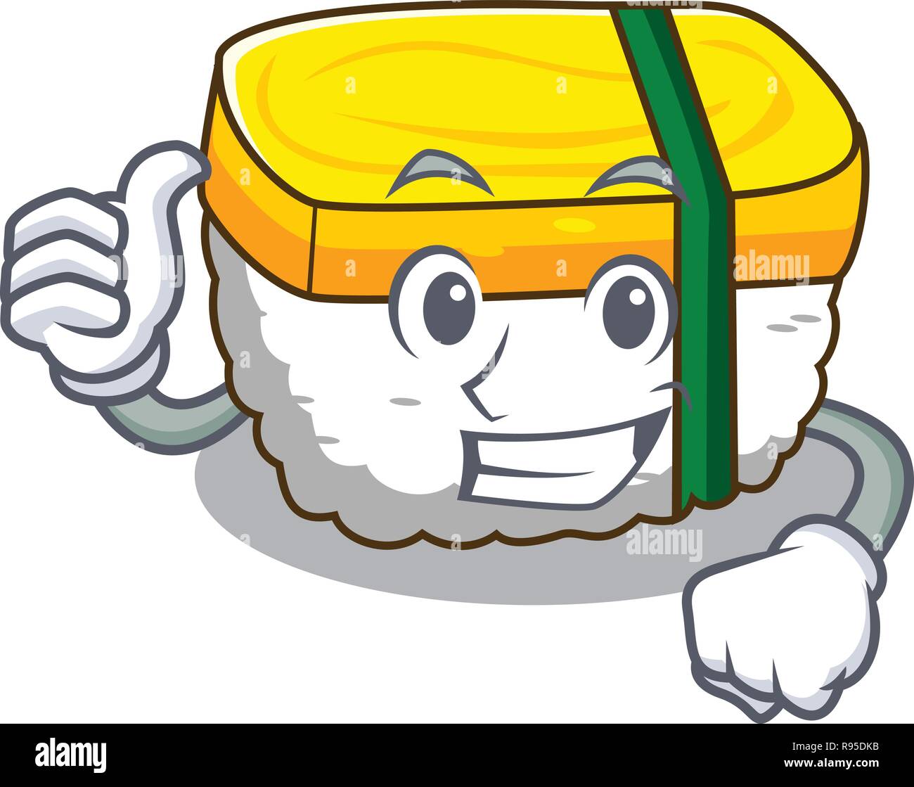 Thumbs up tamago Sushi a japanese cartoon food Stock Vector Image & Art ...