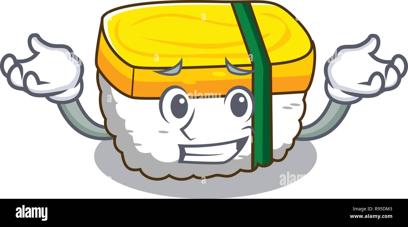 Grinning tamago Sushi a japanese cartoon food Stock Vector Image & Art ...