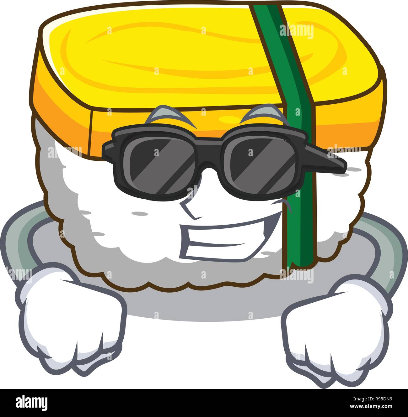 super cool tamago Sushi a japanese cartoon food Stock Vector Image ...