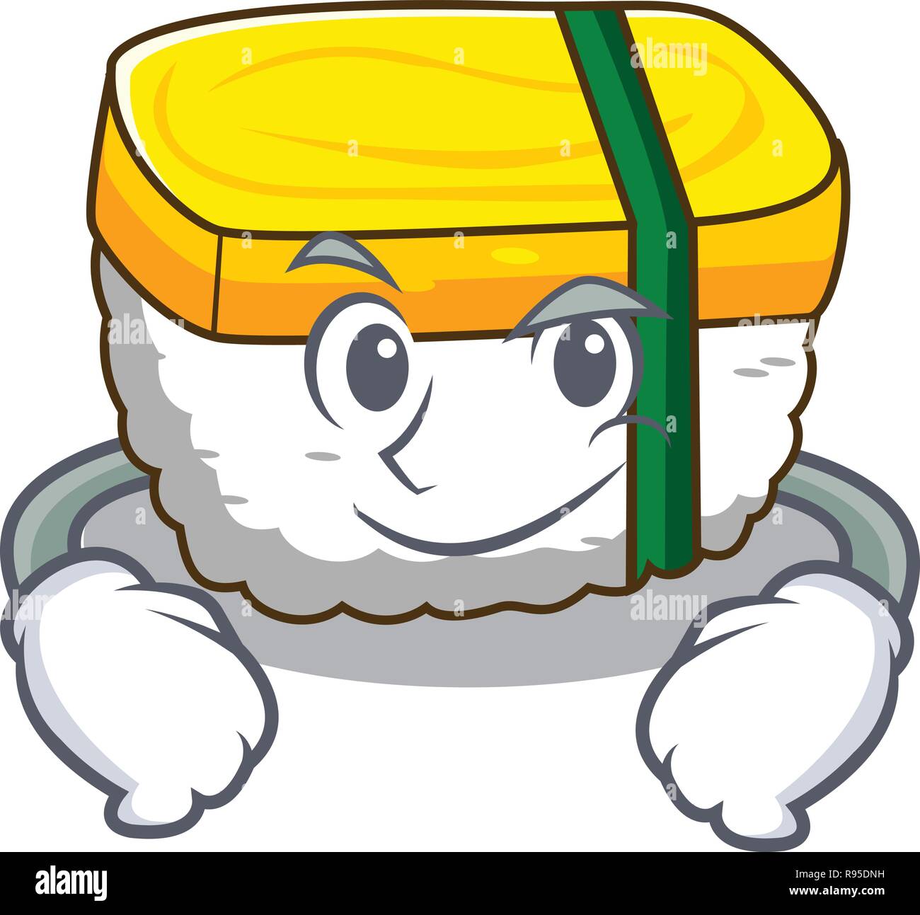 Smirking tamago Sushi a japanese cartoon food Stock Vector Image & Art ...