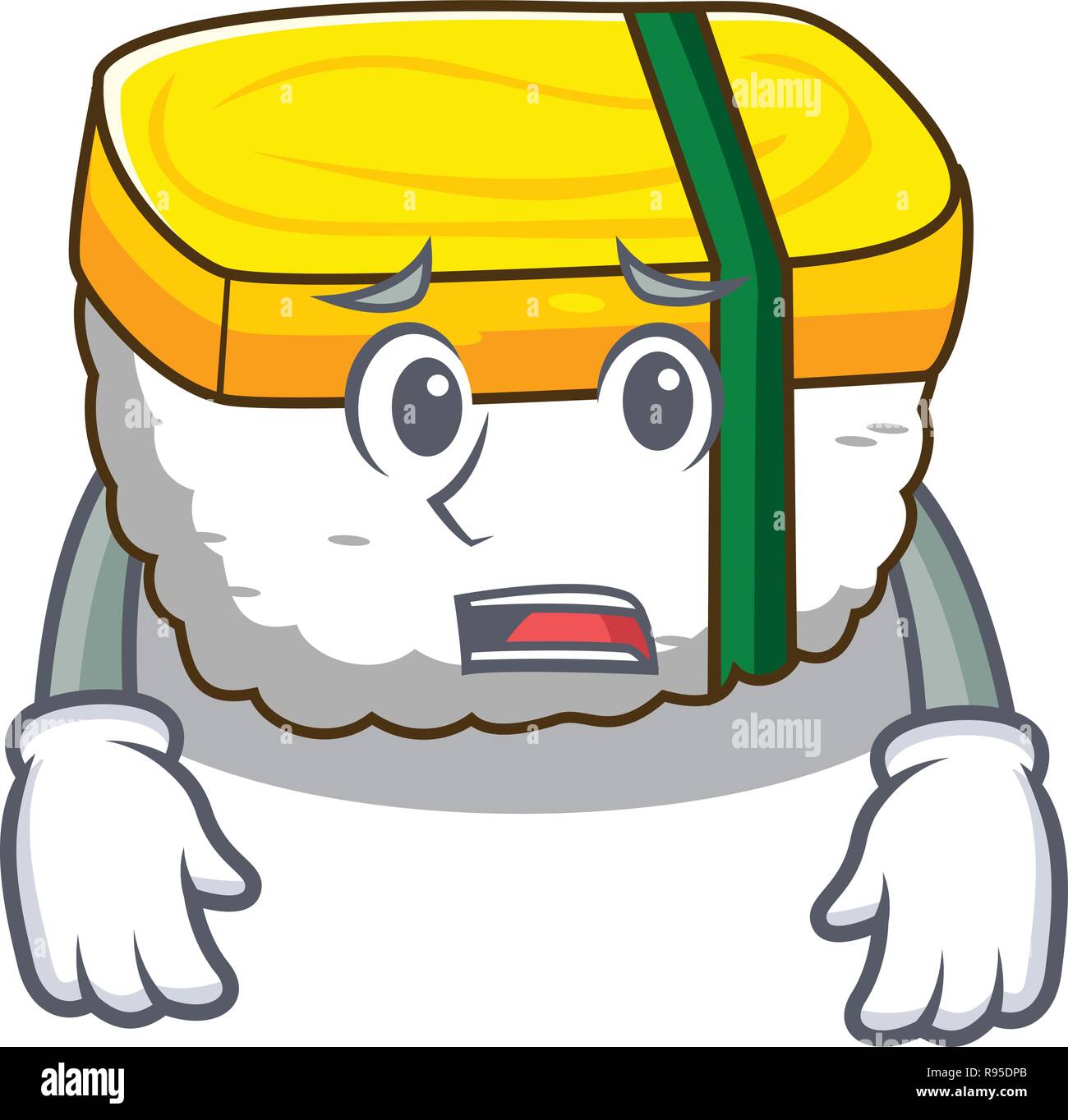 Afraid tamago sushi in a shape cartoon Stock Vector Image & Art - Alamy