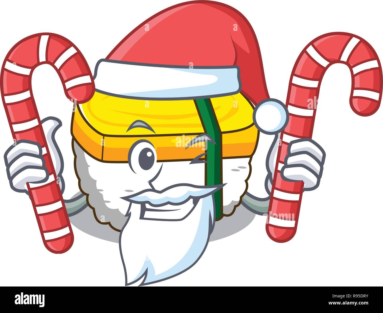 Santa with candy tamago sushi using an egg character Stock Vector Image ...