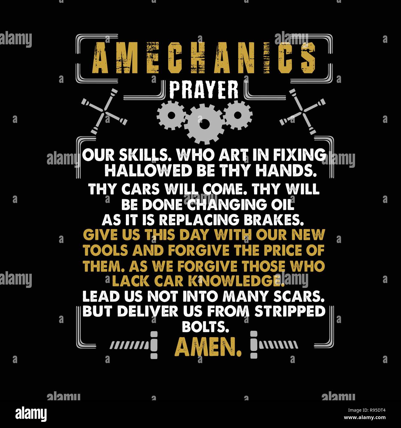 Mechanic Quote and Saying. a mechanics prayer Stock Vector Image & Art ...