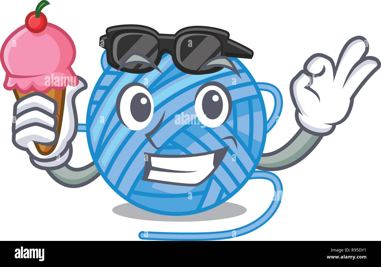 With ice cream wool balls isolated on a mascot Stock Vector Image & Art ...