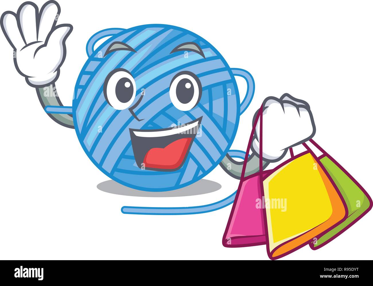 Shopping wool balls isolated on a mascot Stock Vector Image & Art - Alamy