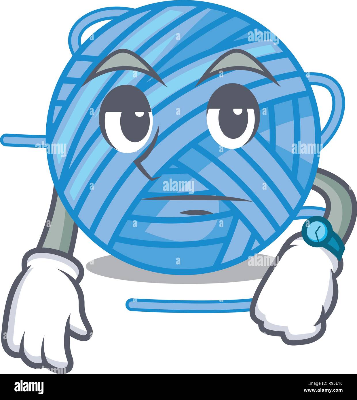 Waiting concept yarn wool sew in cartoon Stock Vector Image & Art - Alamy