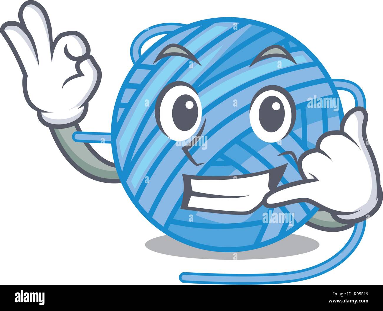 Call me concept yarn wool sew in cartoon Stock Vector Image & Art - Alamy