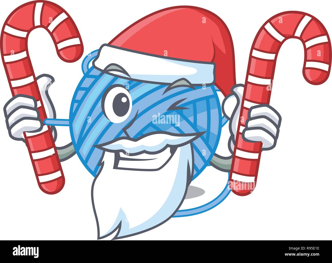 Santa with candy concept yarn wool sew in cartoon Stock Vector Image ...