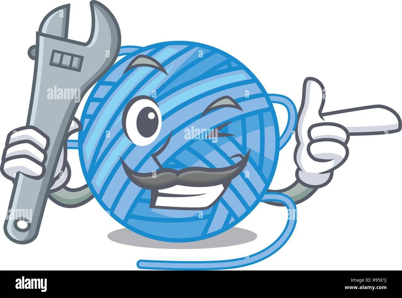 Mechanic concept yarn wool sew in cartoon Stock Vector Image & Art - Alamy