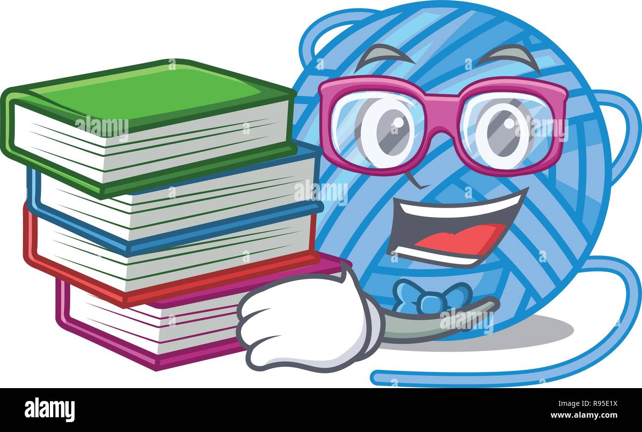 Student with book concept yarn wool sew in cartoon Stock Vector Image ...