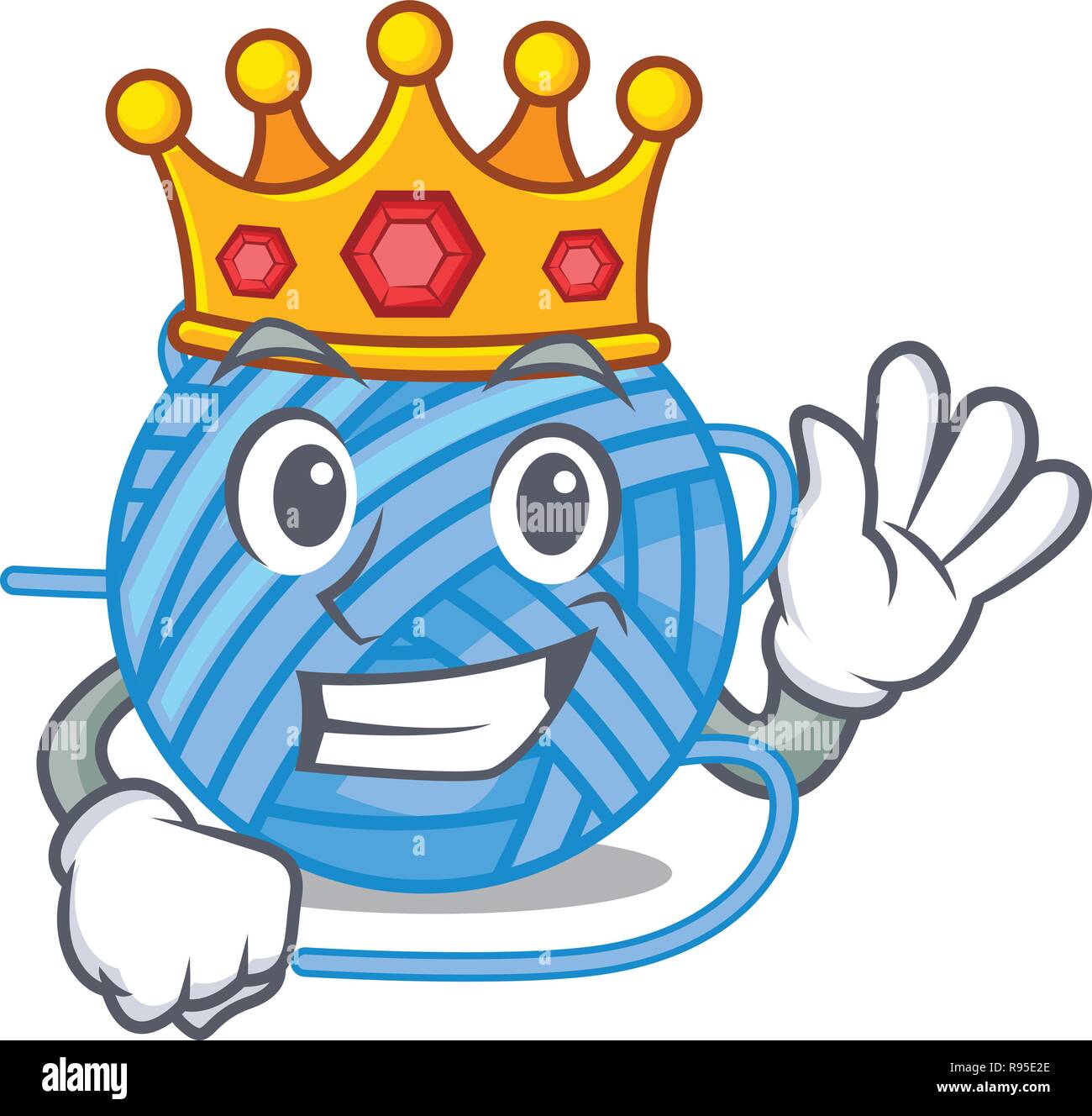 King concept yarn wool sew in cartoon Stock Vector Image & Art - Alamy