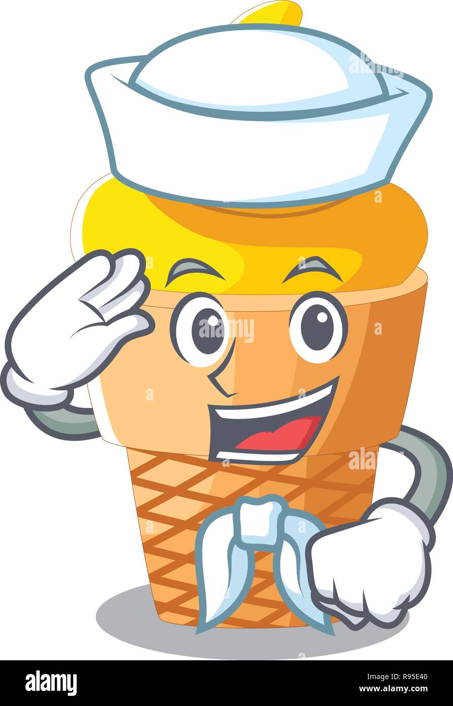 Sailor scoop banana ice cream with cartoon Stock Vector Image & Art - Alamy