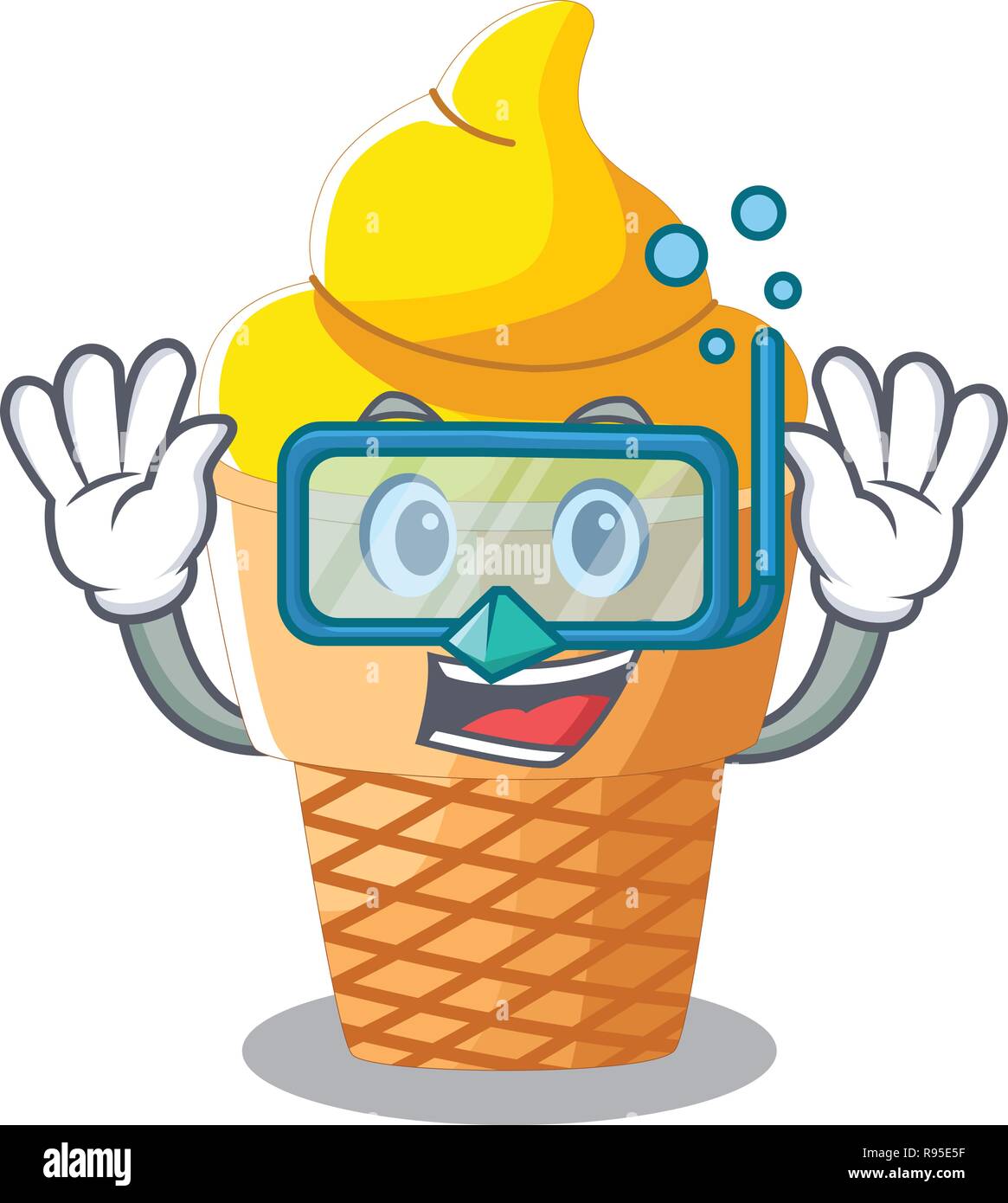 Diving banana ice cream isolated on mascot Stock Vector Image & Art - Alamy
