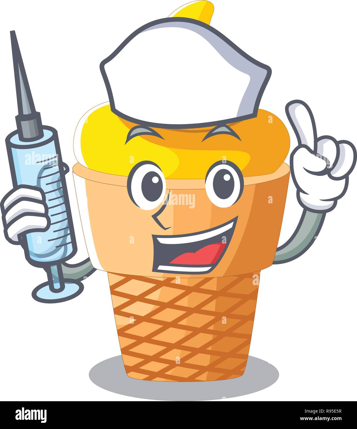 Nurse banana ice cream isolated on mascot Stock Vector Image & Art - Alamy