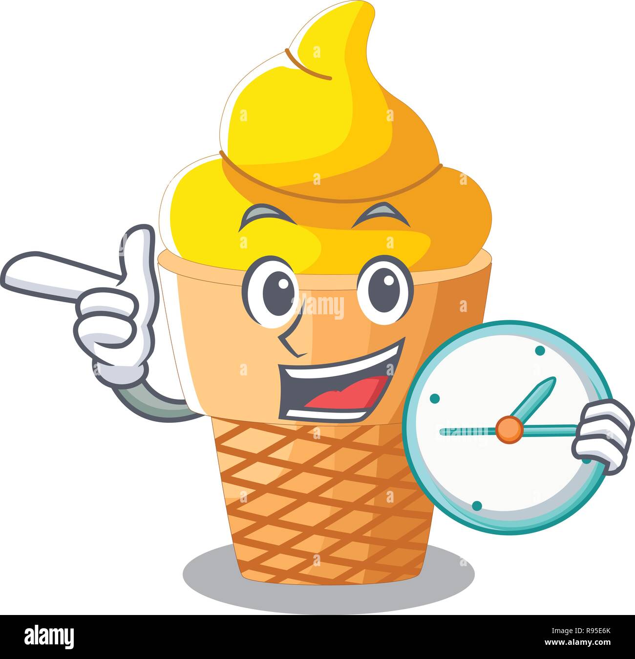 With clock banana ice cream isolated on mascot Stock Vector Image & Art ...
