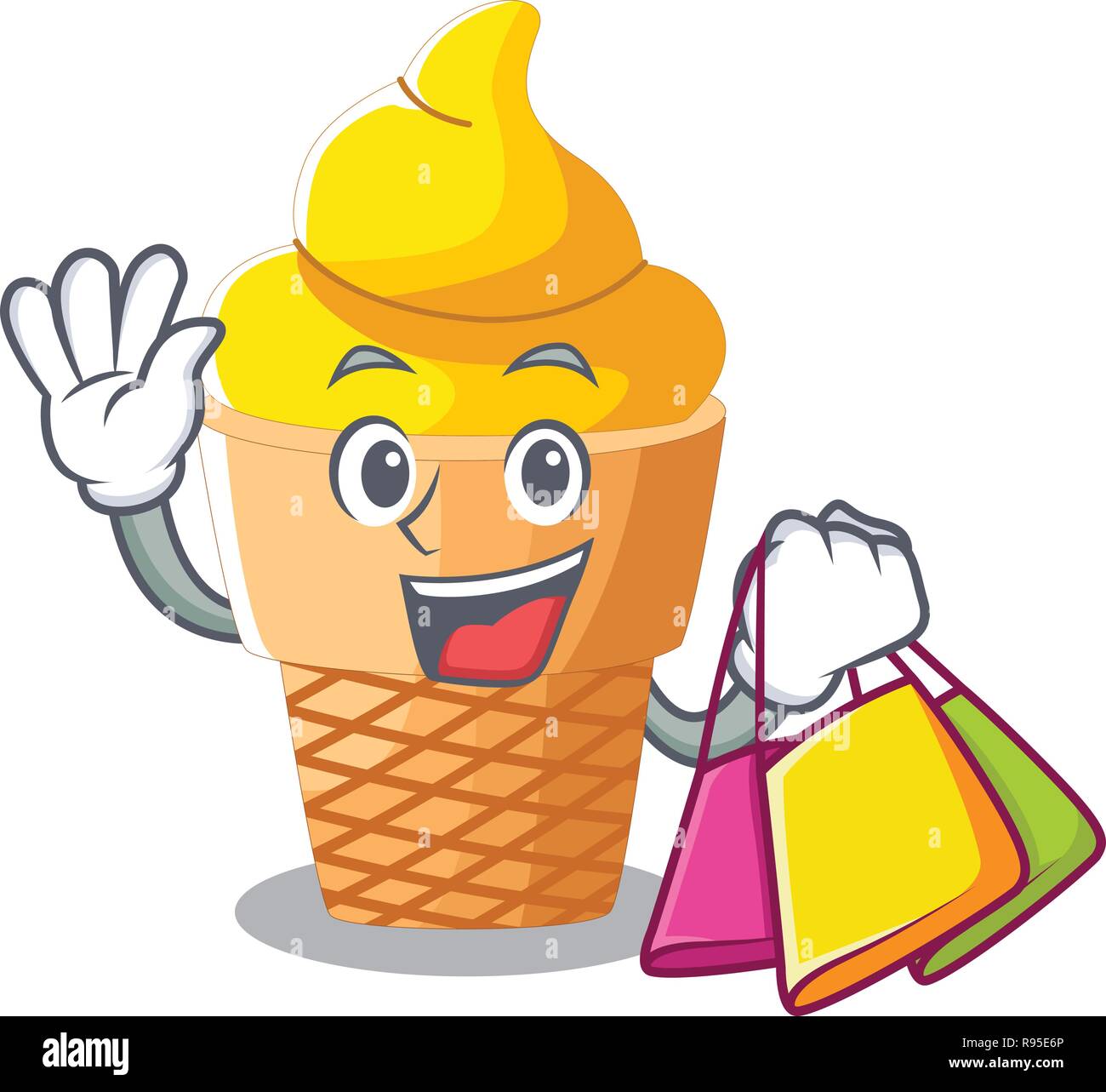 Shopping banana ice cream isolated on mascot Stock Vector Image & Art ...
