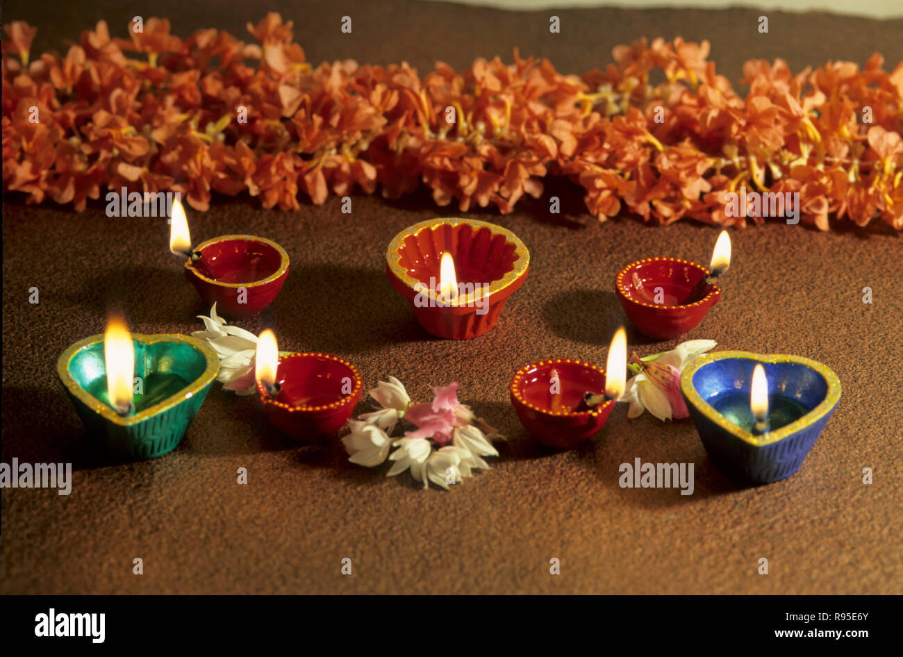 Diwali deepawali Festival, card design, Oil Lamps Stock Photo - Alamy