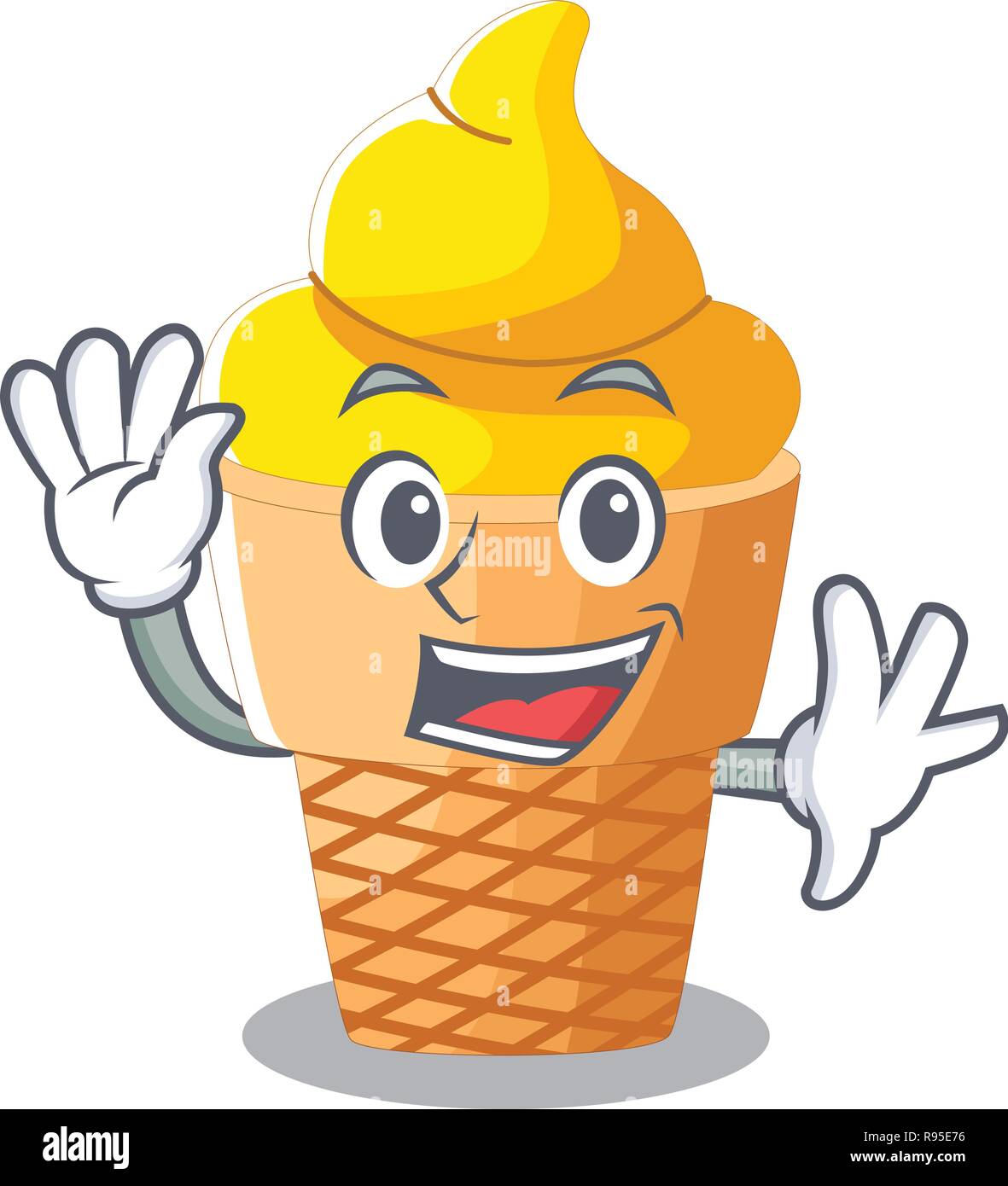 Waving banana ice cream isolated on mascot Stock Vector Image & Art - Alamy