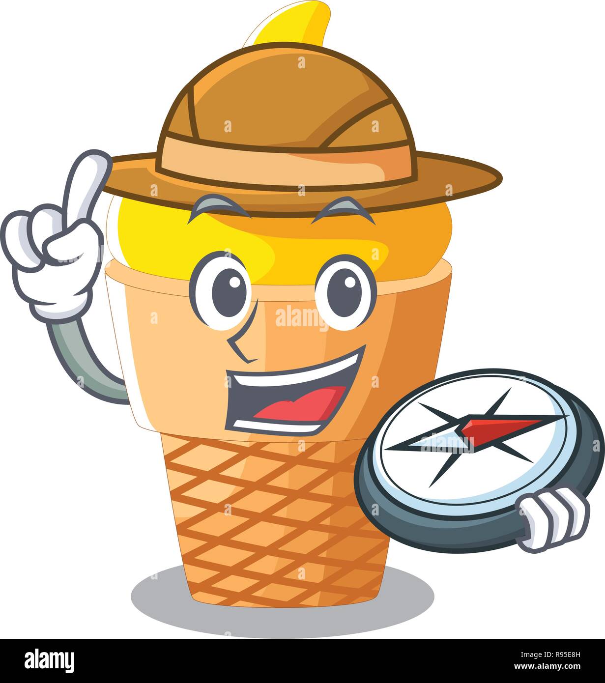 Explorer banana ice cream in shape cartoon Stock Vector Image & Art - Alamy