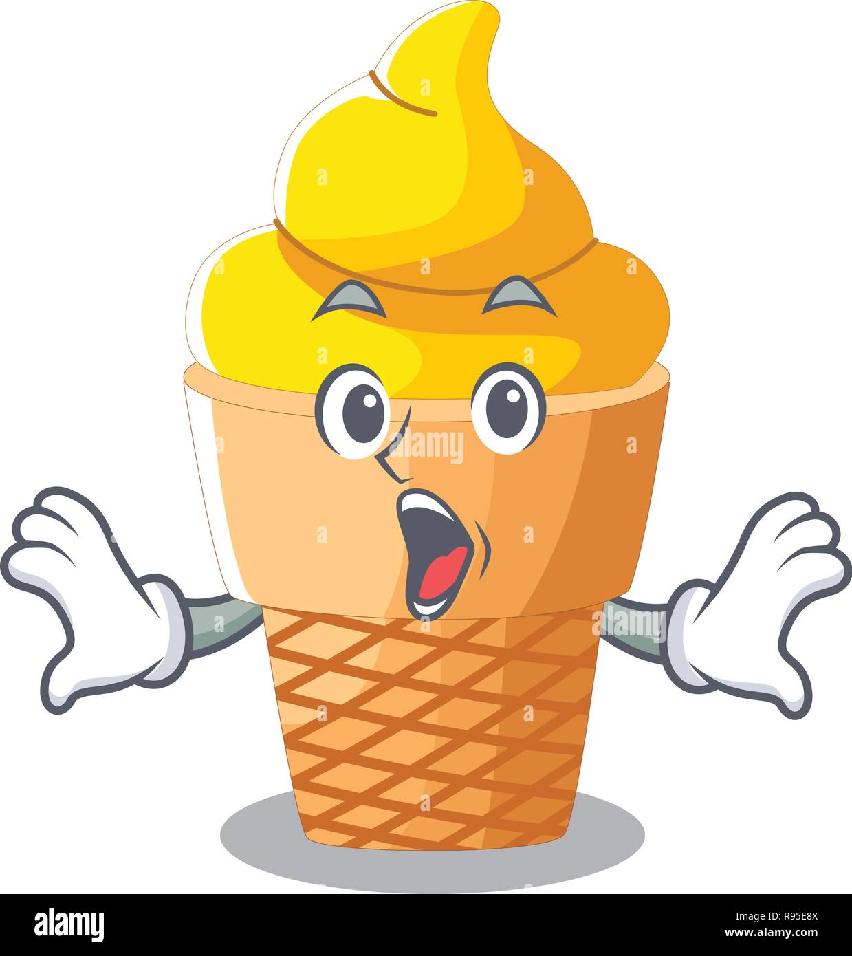 Surprised banana ice cream in shape cartoon Stock Vector Image & Art ...