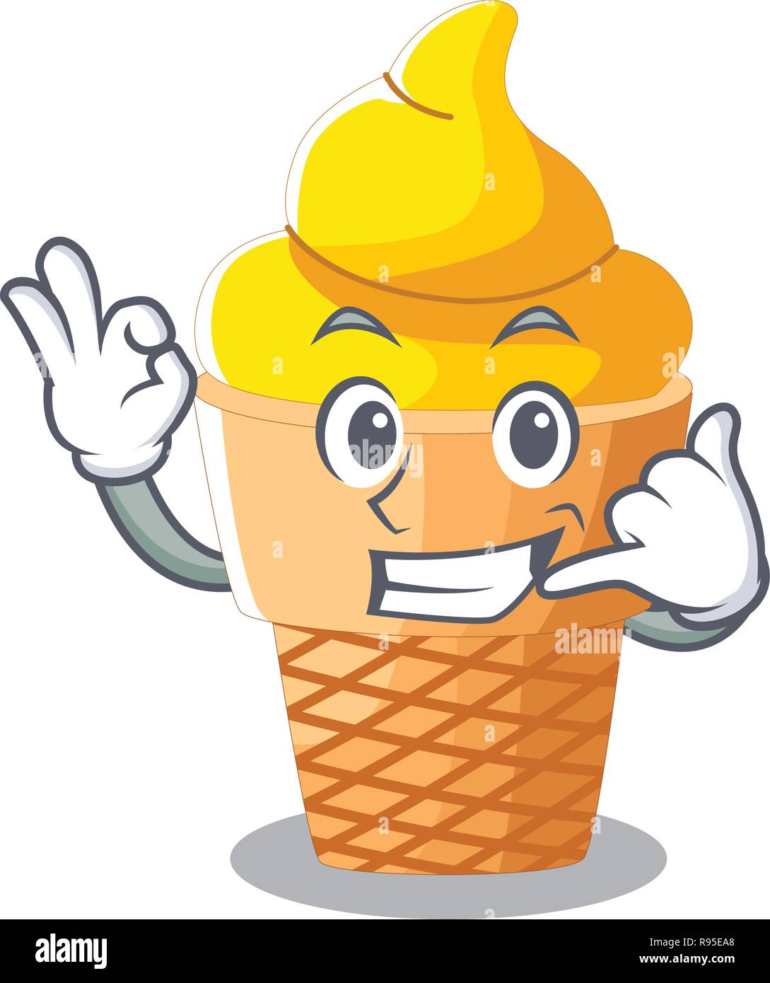 Call me banana ice cream in cone character Stock Vector Image & Art - Alamy