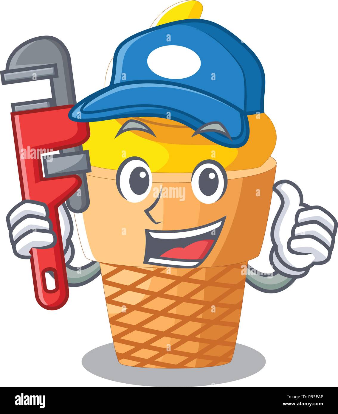 Plumber banana ice cream in cone character Stock Vector Image & Art - Alamy