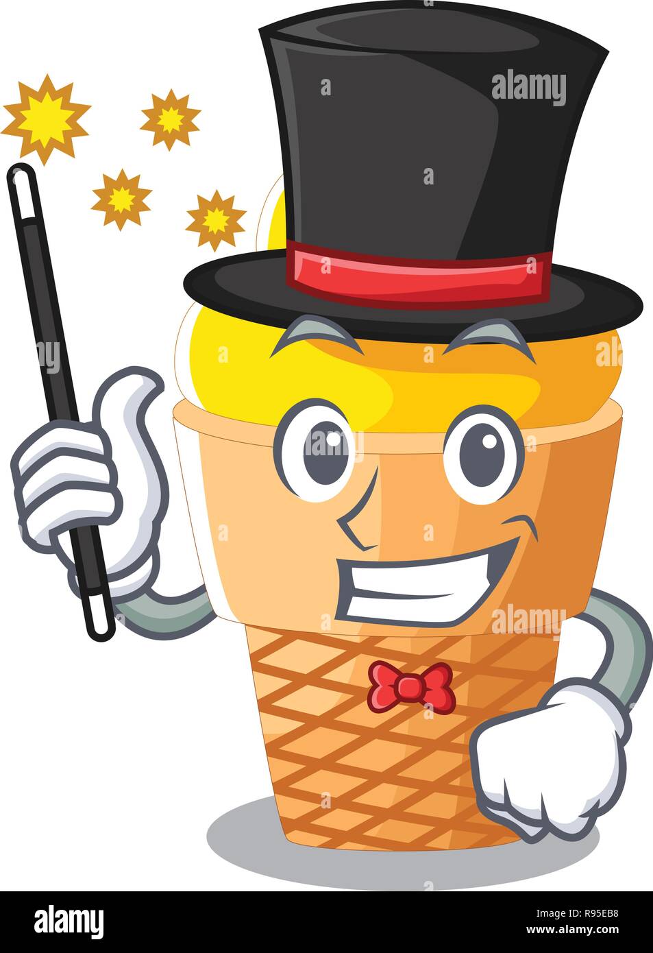 Magician banana ice cream in cone character Stock Vector Image & Art ...